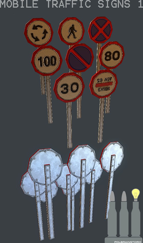 MOBILE TRAFFIC SIGNS 3d model