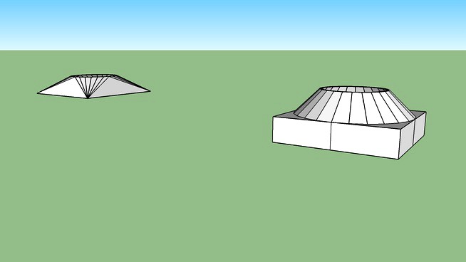 Square to round concentric reducer, two methods 3d model