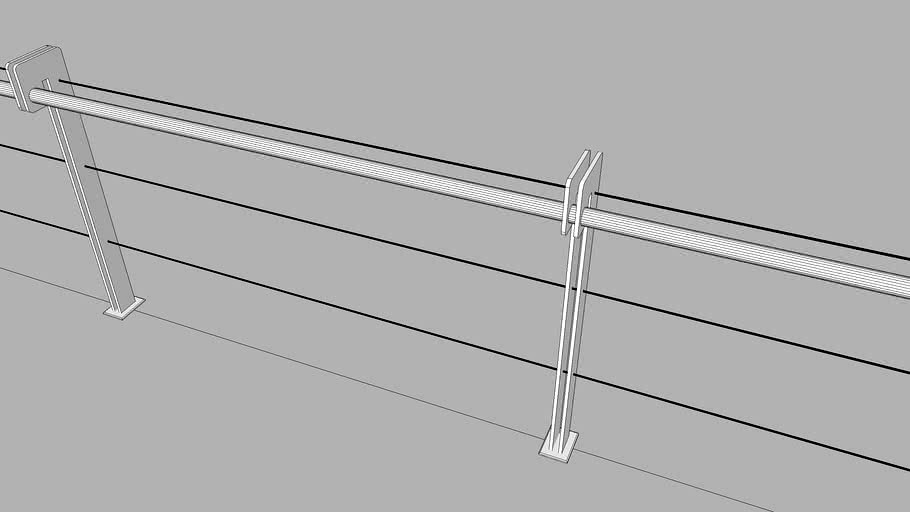 Cable handrail 3d model