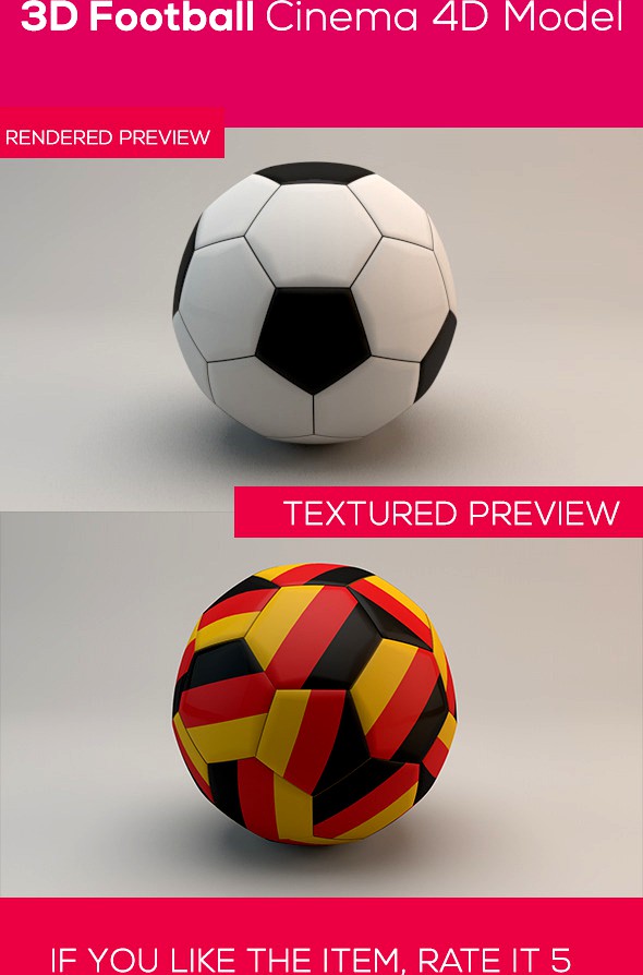 3D Football Cinema 4D Model