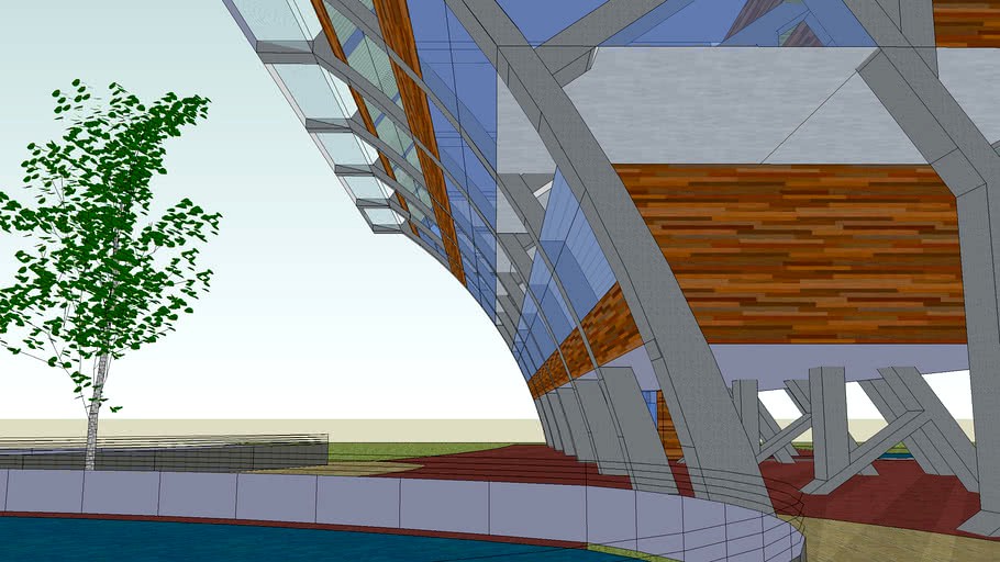 Curving Building 3d model
