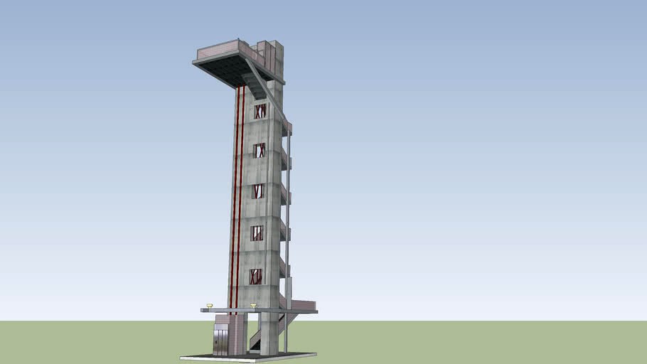 Clock Tower at Mill Race Park in Columbus, Indiana 3d model