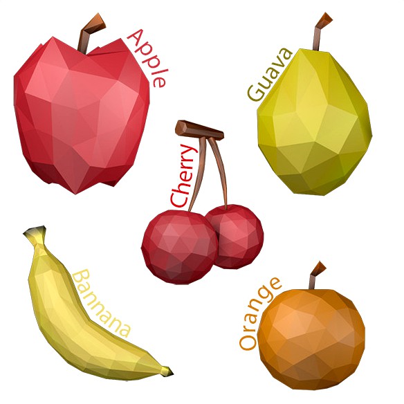 Low Poly Fruits 3d model
