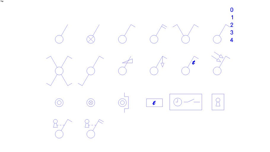 Dutch Electrical symbols, switch 3d model