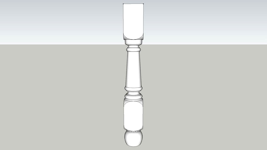 Wooden Table Leg 3d model