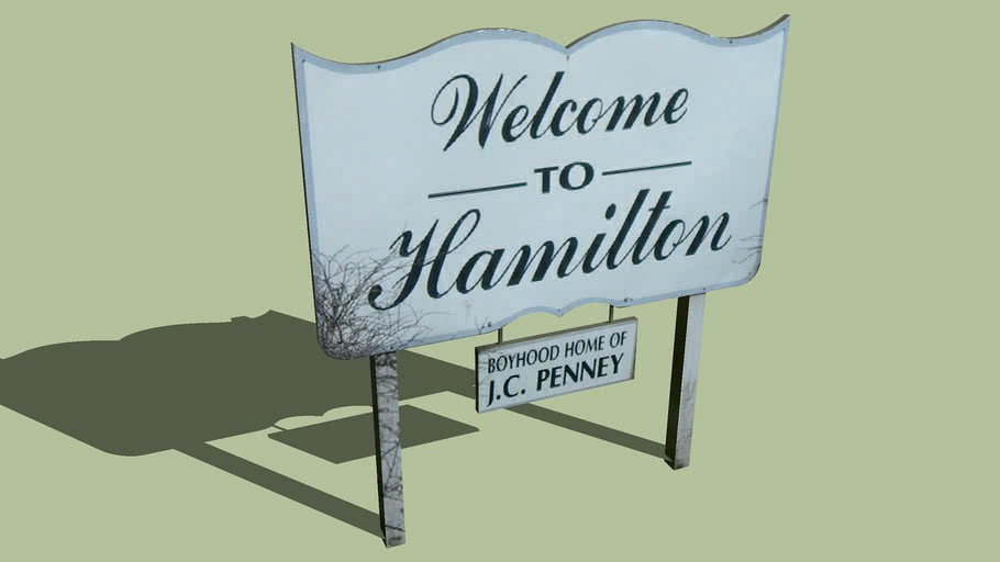 Welcome Sign Hamilton, Missouri 3d model