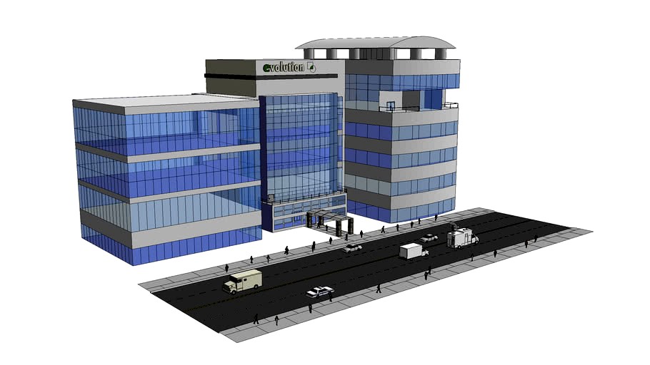 Office Building - Evolution 3d model
