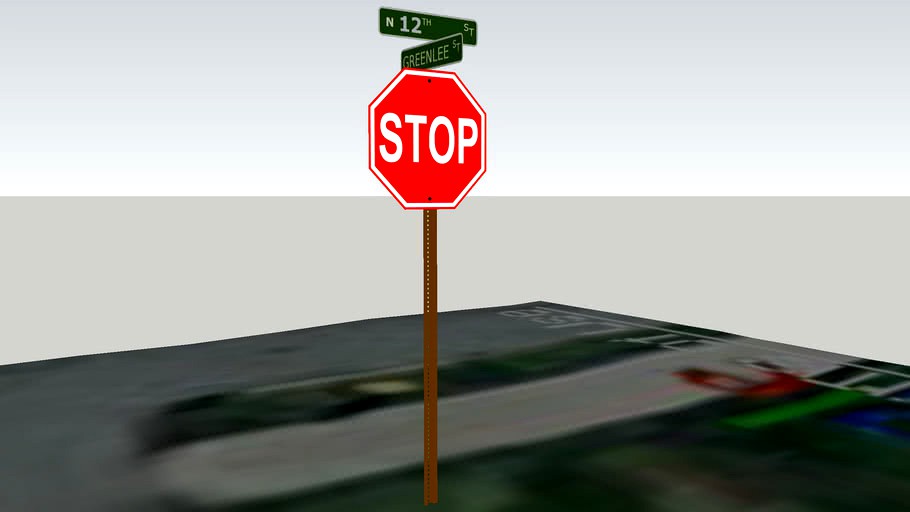 Stop Sign / Street Name Sign 3d model