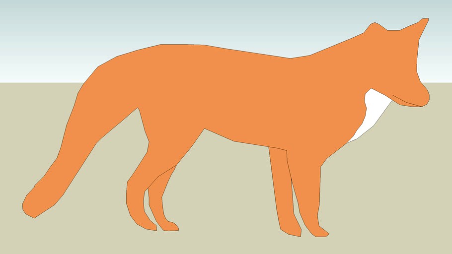 2d fox 1 3d model
