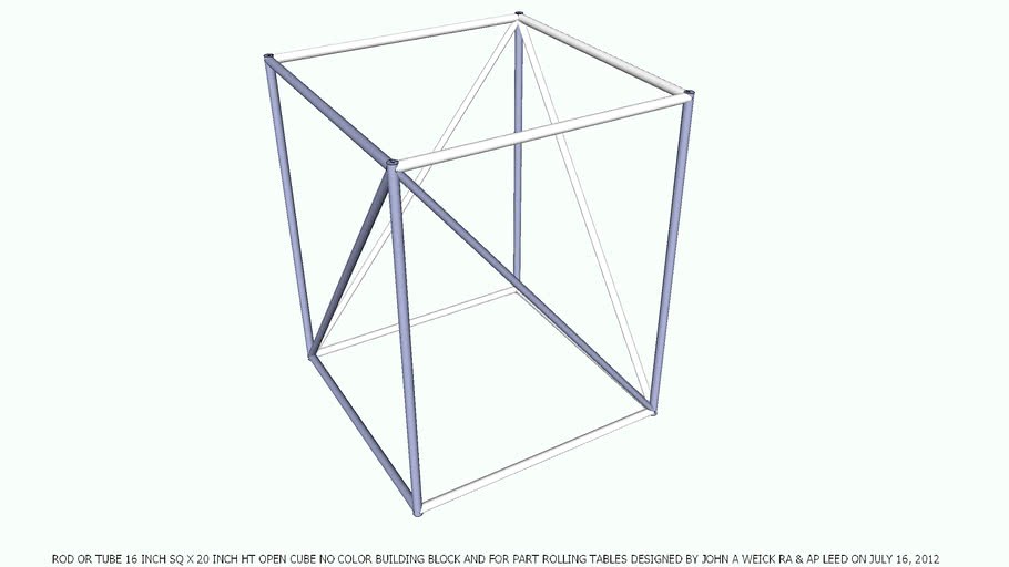 TUBELAR OPEN YOU CHOOSE COLOR OF CUBE DESIGNED BY JOHN A WEICK RA 3d model