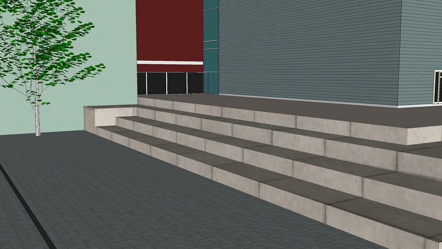 MACBA stairs - Barcelona (famous skatespot) 3d model