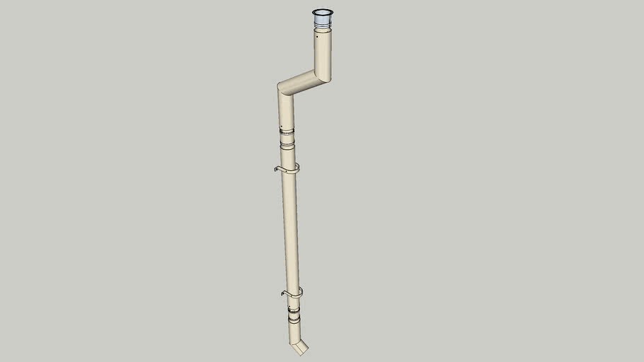 Extruded Round Downspouts - 4' Assembly 3d model