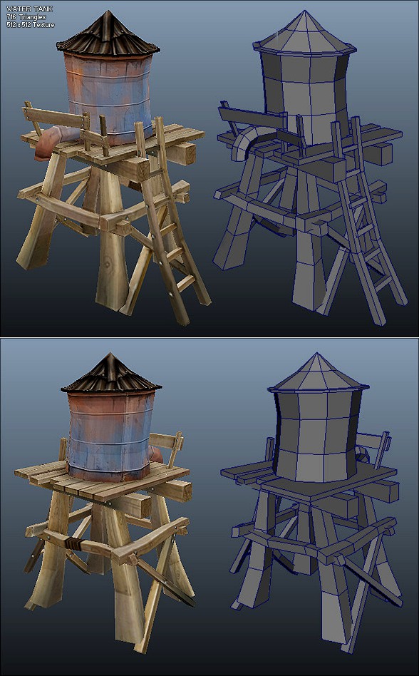 Low Poly Water Tank 3d model