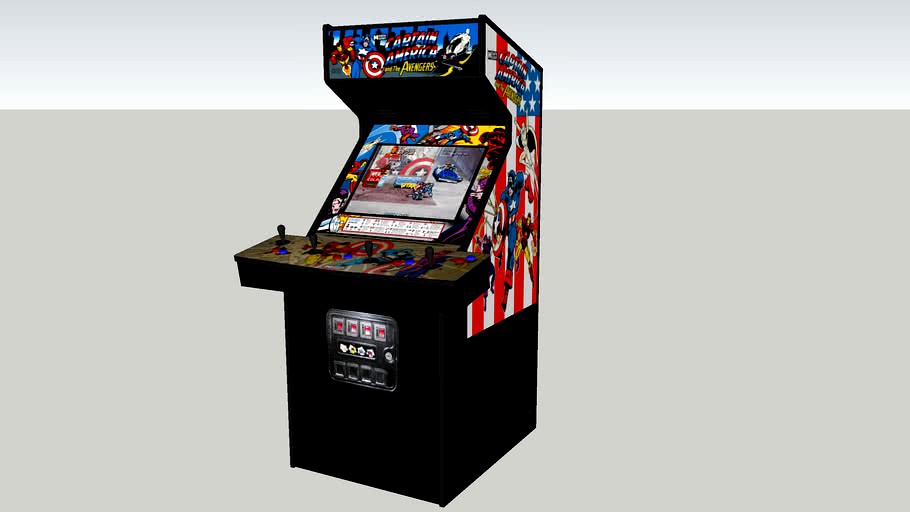 Captain America and the Avengers arcade game 3d model