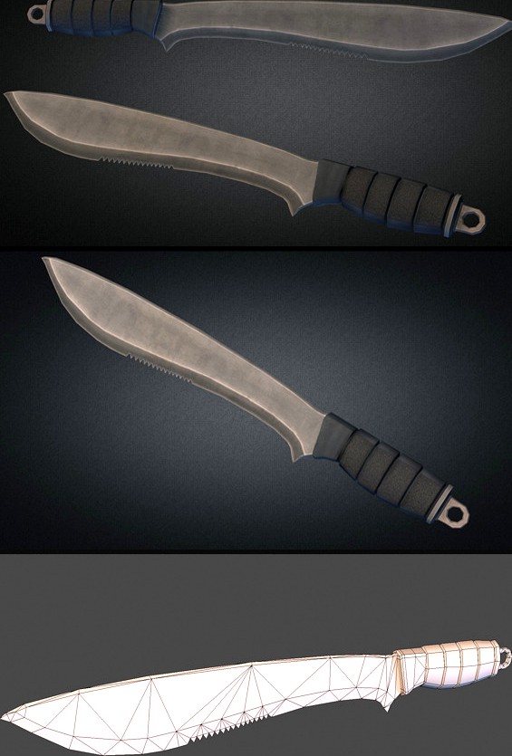 Machete Low Poly 3d model