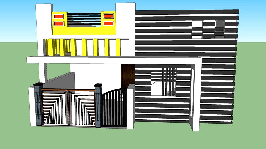 2BHK Elevation 3d model