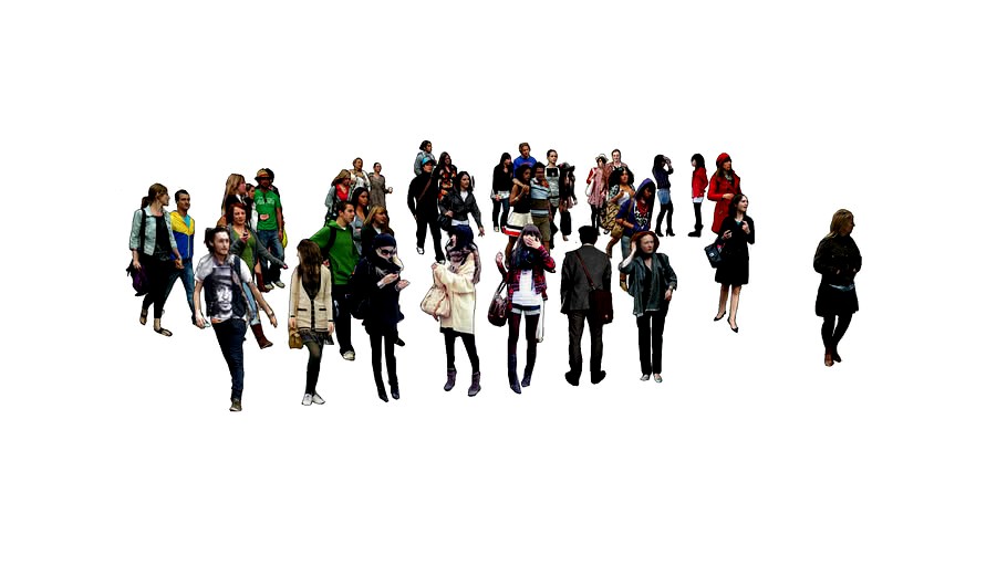 Group of people 2D 3d model