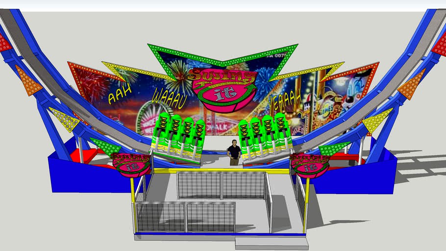 Funfair Ride (SWING IT) KMG Machinebouw 3d model