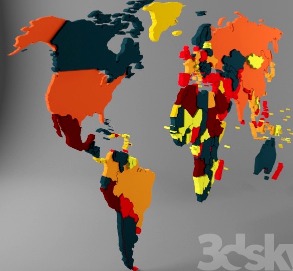 World Map 3d model