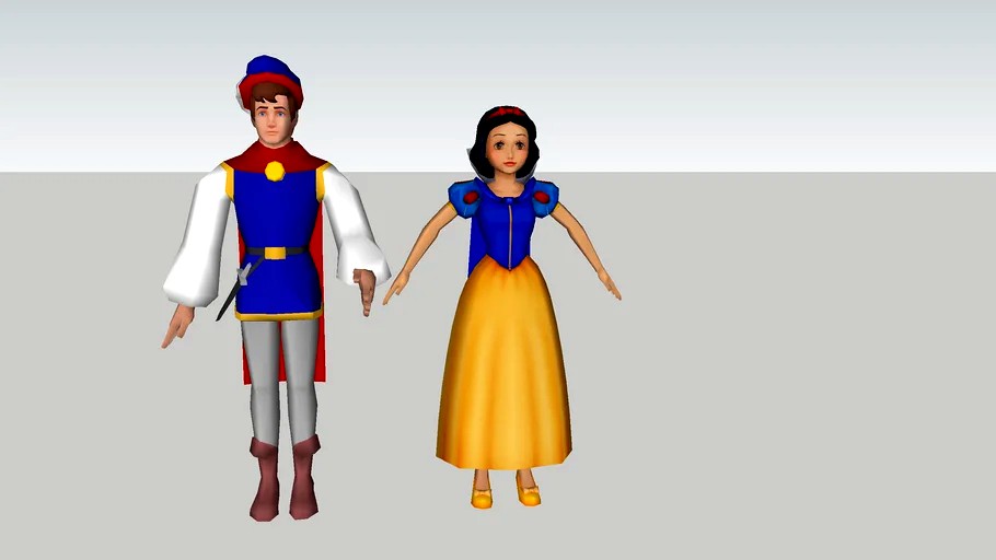Snow White and Prince 3d model