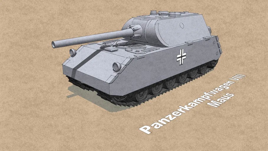 八号坦克鼠式Panzerkampfwagen VIII Maus 3d model