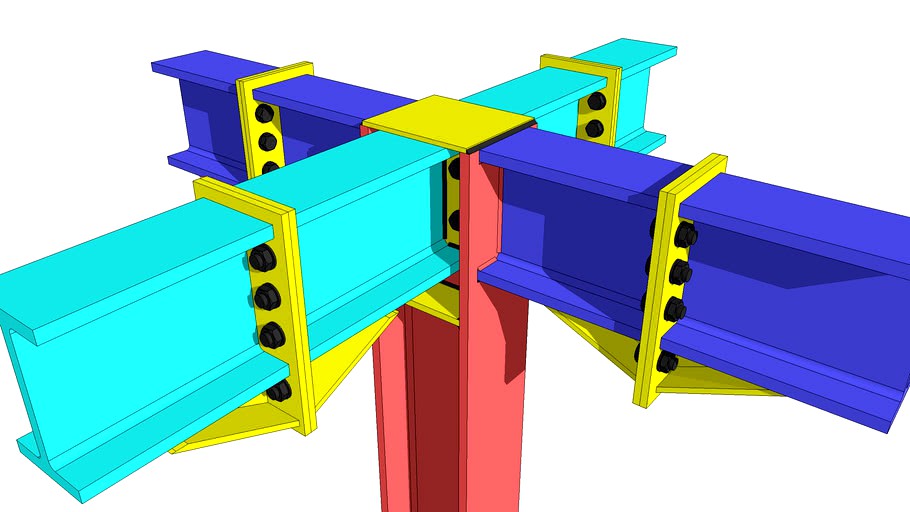 Steel Column Connection 3d model