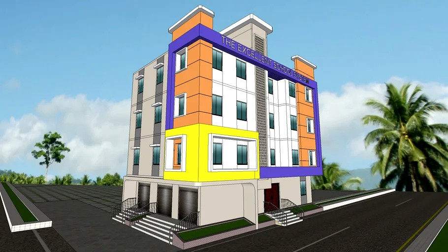 school design. 3d model