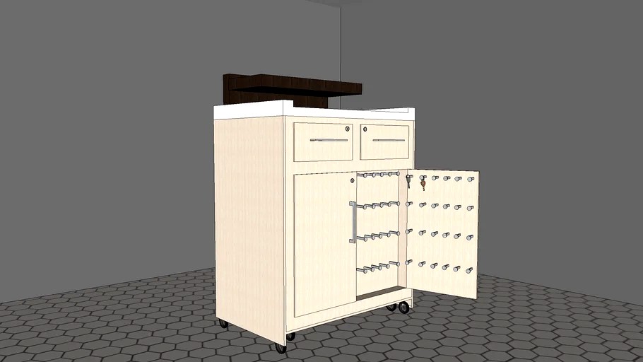 Valet podium desk 3d model
