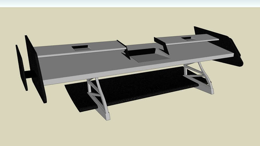Dragster-Style Carbon Wing Spoiler (Stage 3) 3d model