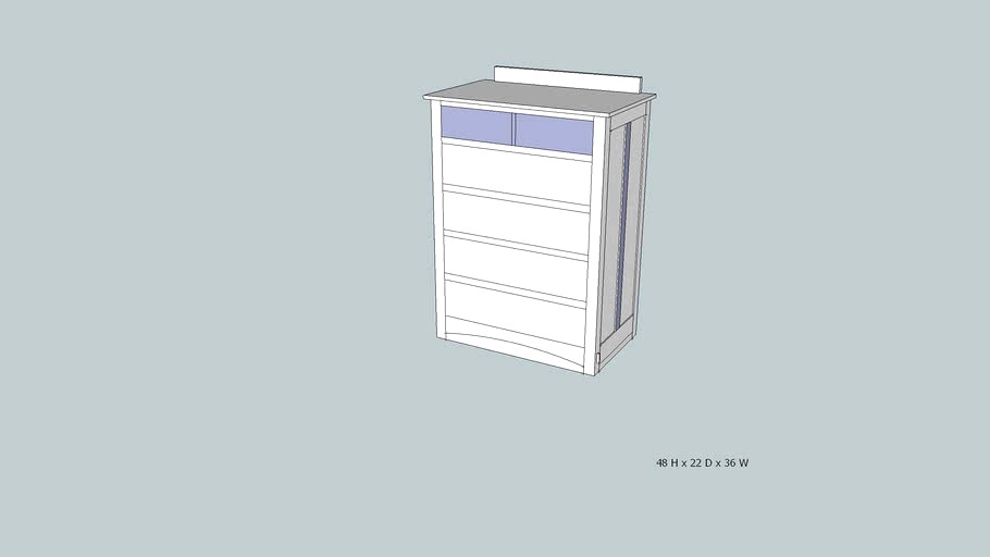 Mission 6 Drawer Dresser Block Design 3d model