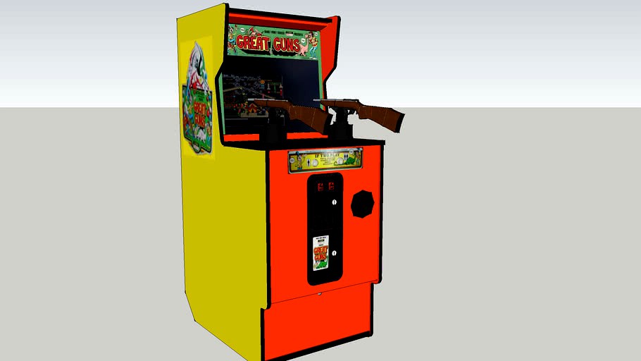 Great Guns arcade game 3d model