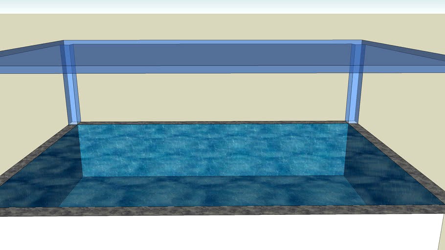 Glass Covered Swimming Pool 3d model