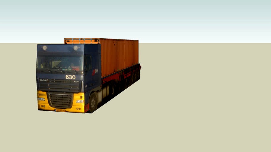 Lkw mit Container 3d model