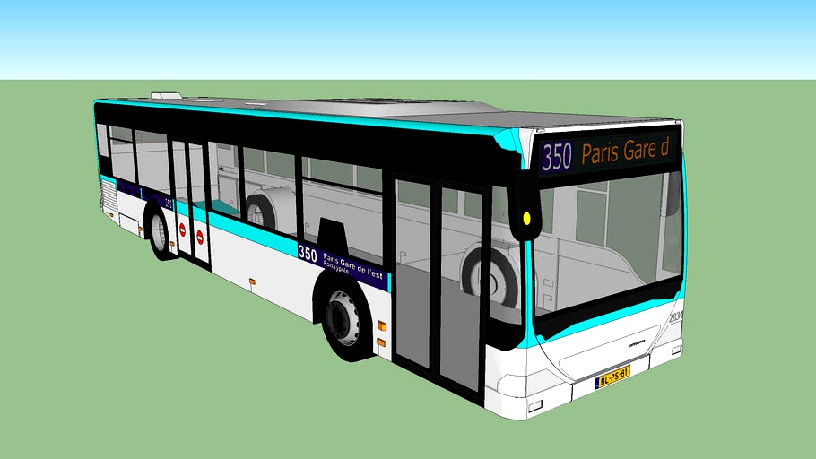 Bus Mercedes Benz Citaro de la ligne 350 RATP 3d model