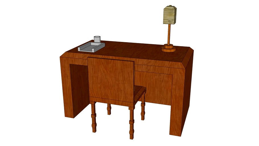 Fancy Chair and Desk 3d model