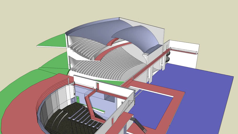 Civic Center Project-3 Stages 3d model