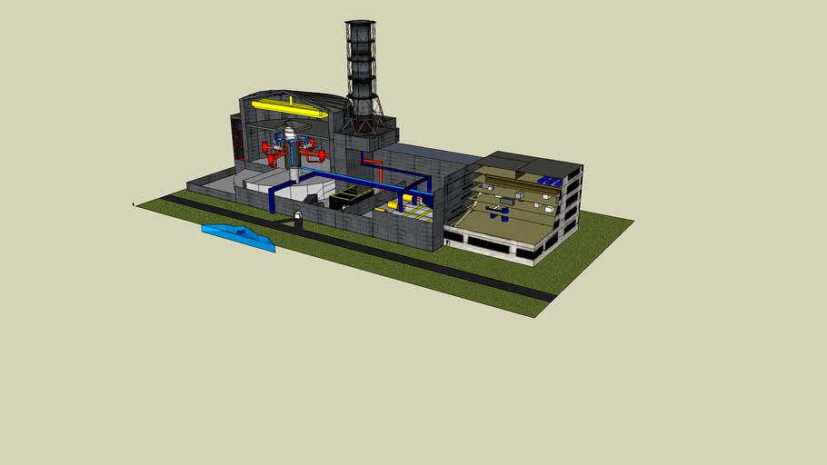 mi planta nuclear mejorada 3d model
