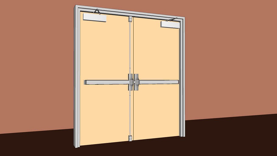 Commercial Wood Double Door (Type 2 Frame) - 36 in /w Door Closer and ...