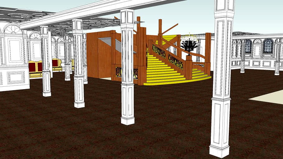 Titanic First Class Reception Room (part2) 3d model