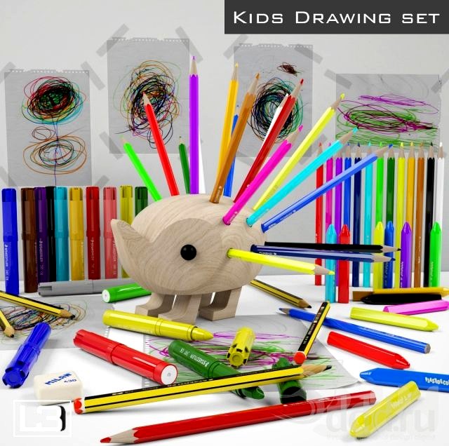 Kids Drawing Kit 3d model