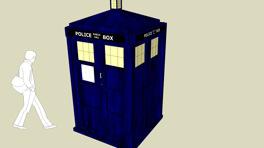TARDIS with wood texture 3d model