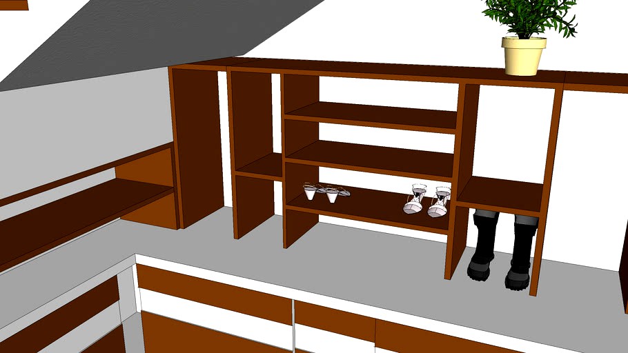 Rak Sepatu Bawah Tangga 3d model