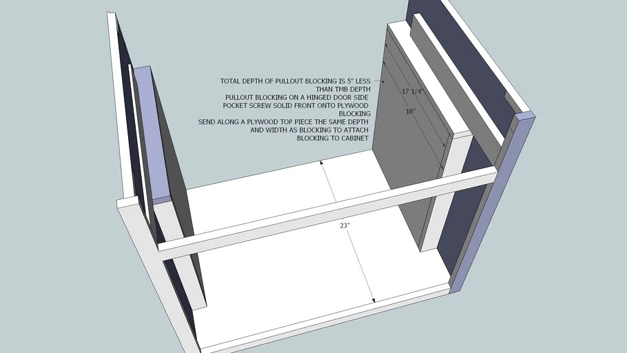 std. base with pull out blocking 3d model