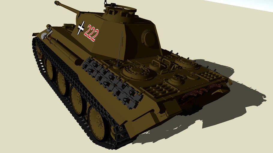 Panzerkampfwagen V Ausf. A - German Panther Tank World War 2 3d model