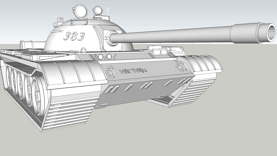 Tank T-54 VietNam 3d model