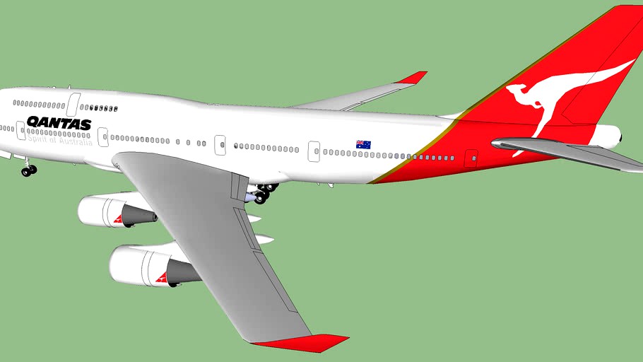 Boeing 747-400 Qantas 3d model