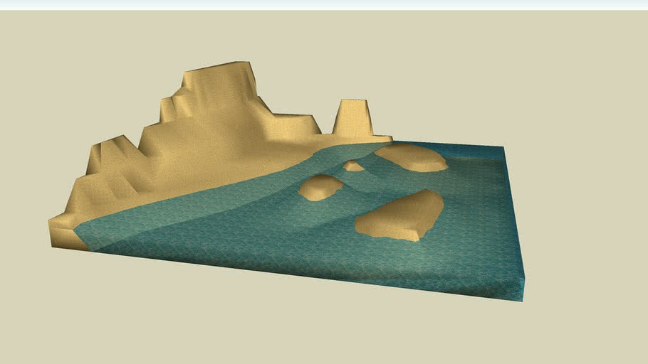 Beach terrain 3d model