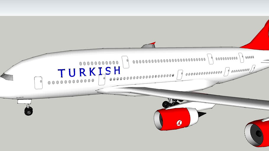 Turkish Airlines A380 3d model