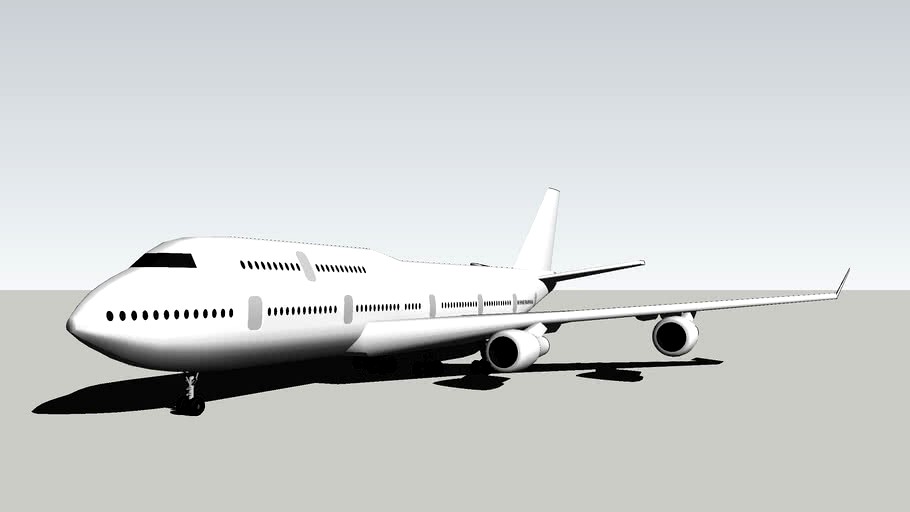 Blank Boeing 747-400 3d model