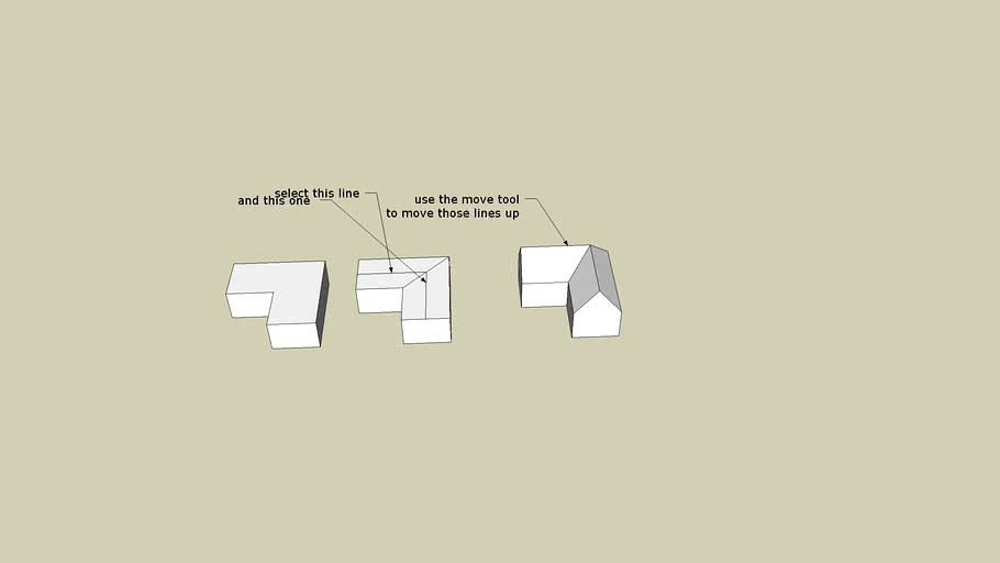 L-shaped-roof tutorial 3d model